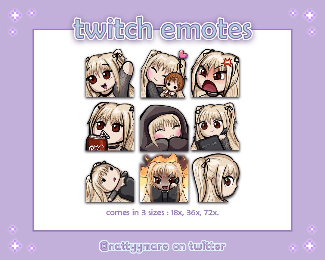 Misa Amane Death Note Twitch Emotes 9pc - Etsy