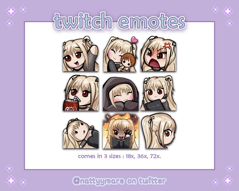 Misa Amane Death Note Twitch Emotes 9pc - Etsy