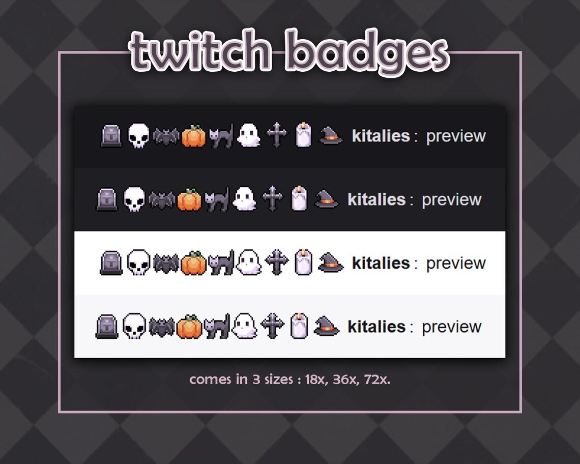 Spooky Twitch Sub Badge/bit Set (9pc) // Halloween Twitch Channel Pixel ...