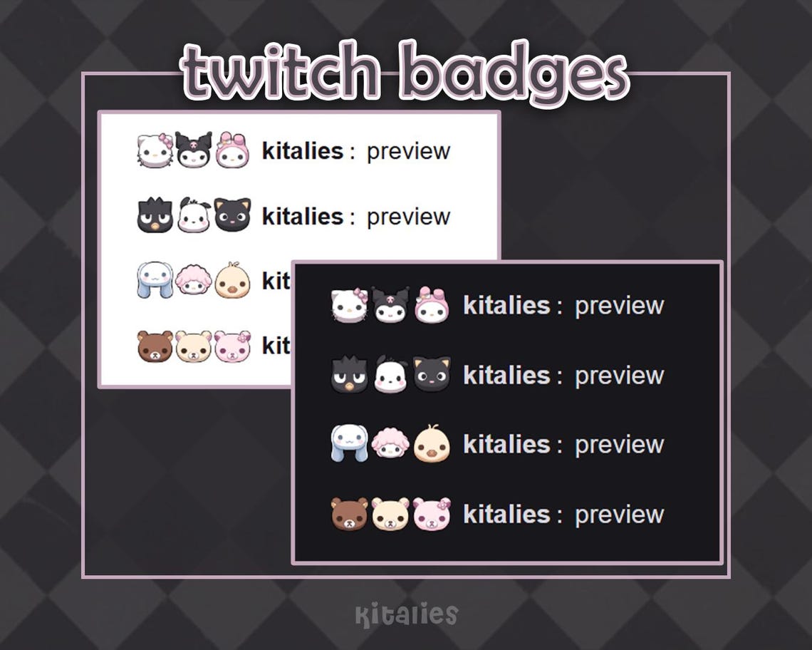 Kawaii Twitch Sub Badge/bit Set (12pc) // Cute Twitch Channel Art - Etsy