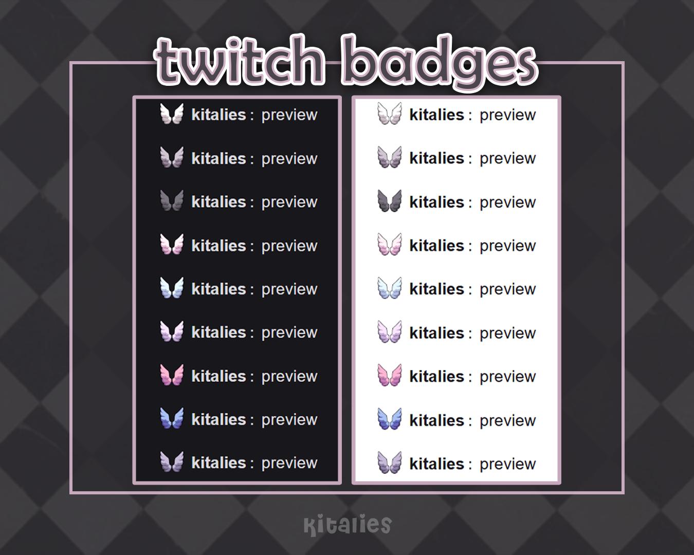 Angel Wings Twitch Sub Badge/bit Set (9pc) // Cute Twitch Channel Art ...