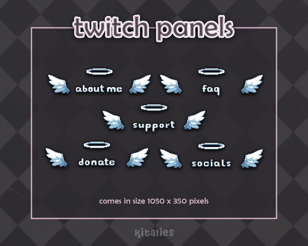 Angel of Light Twitch Panels (18pc) // Cute Pixel Twitch Channel Art - Etsy