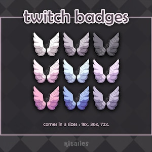 Angel Wings Twitch Sub Badge/bit Set (9pc) // Cute Twitch Channel Art ...