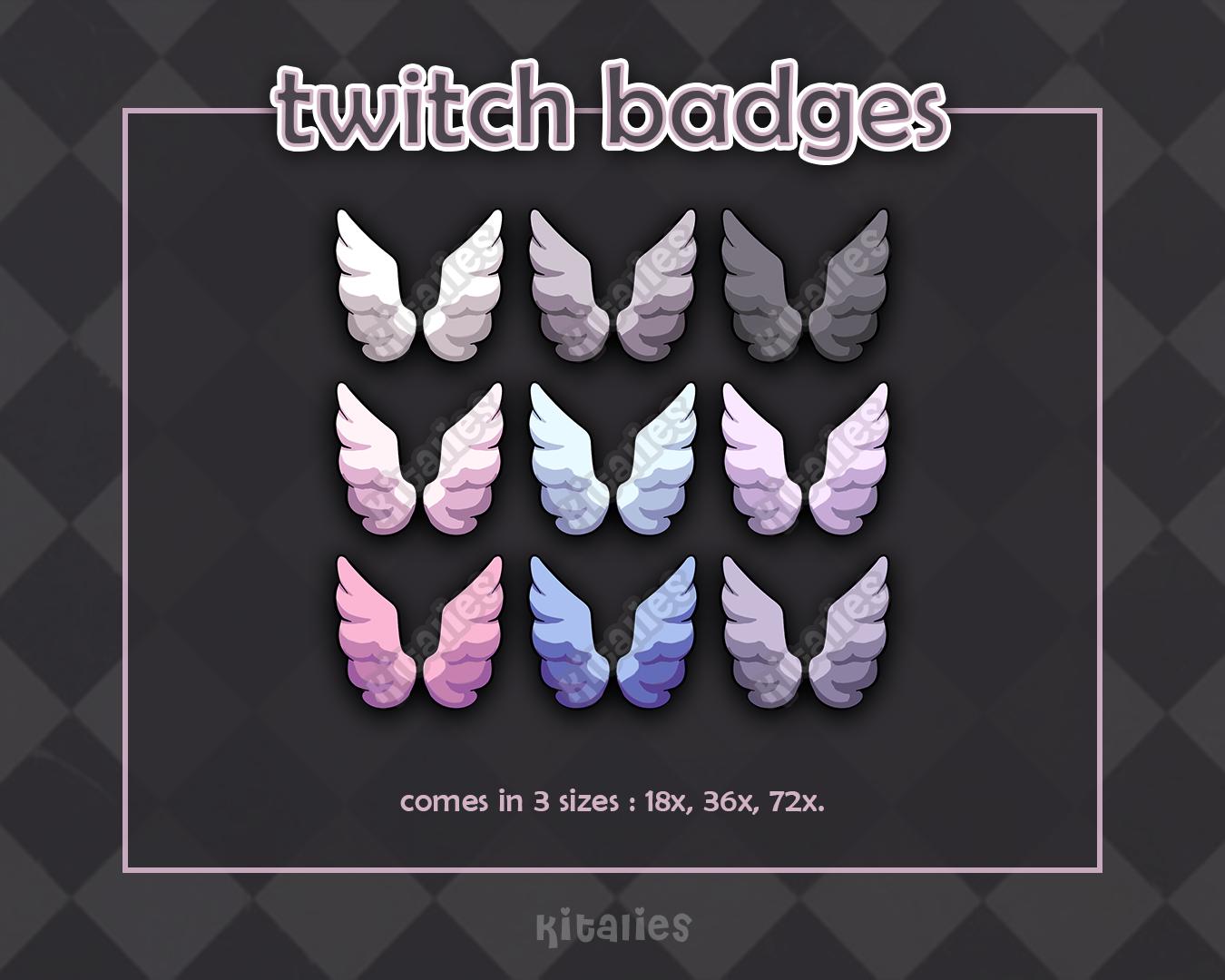 Angel Wings Twitch Sub Badge/bit Set (9pc) // Cute Twitch Channel Art ...