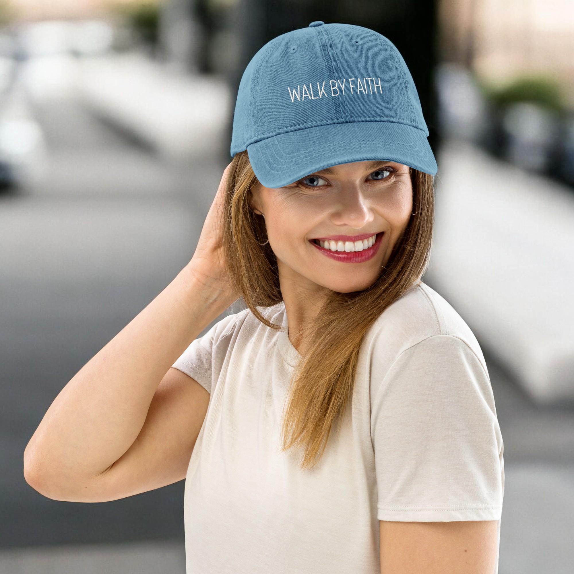 Walk by Faith Denim Hat, Women's Christian Hats, Men's Christian Hats ...