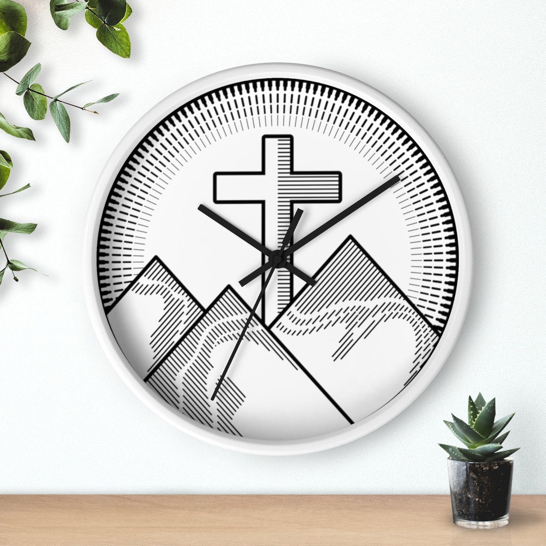 Cross Wall Clock, Custom Christian Clock, Jesus Cross Wall Clock ...