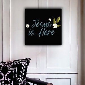 Jesus is Here Wall Art, Christian Nursery Wall Art, Christian Canvas ...