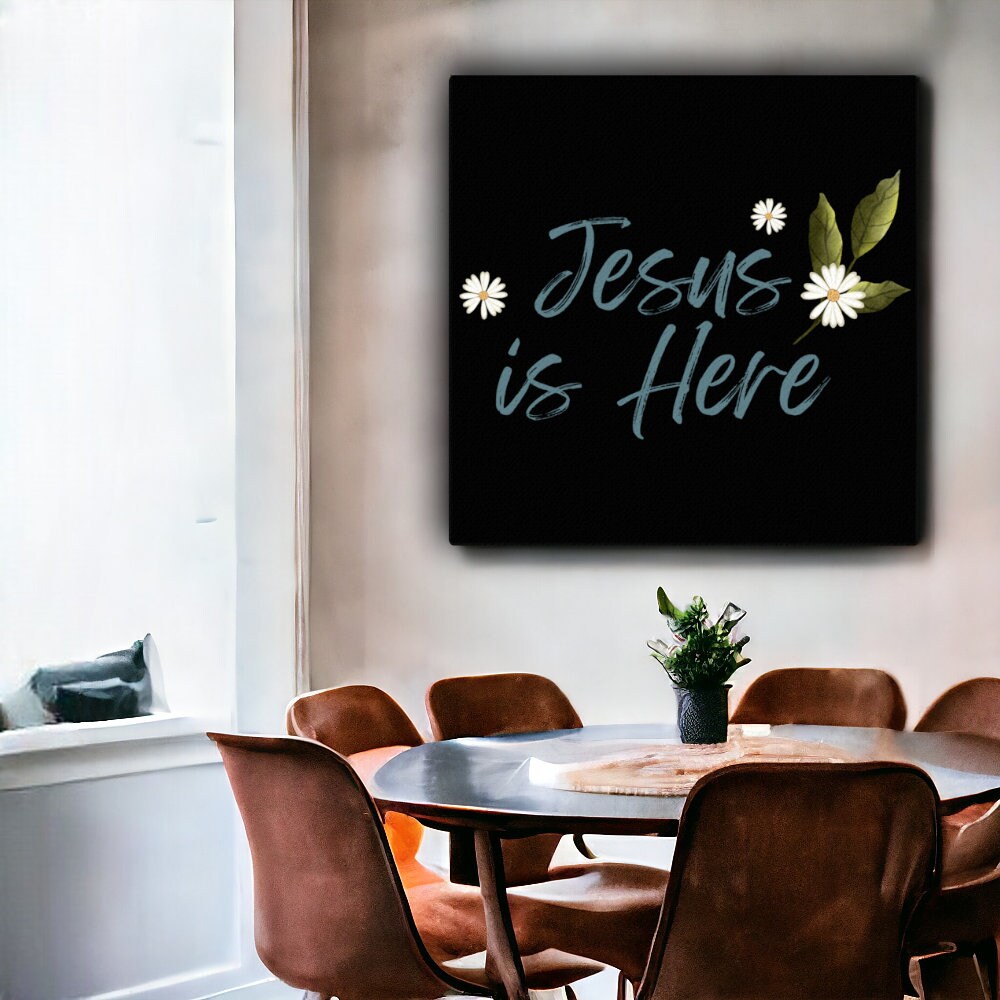 Jesus is Here Wall Art, Christian Nursery Wall Art, Christian Canvas ...