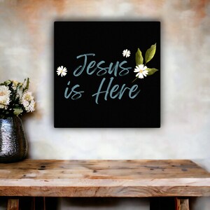 Jesus is Here Wall Art, Christian Nursery Wall Art, Christian Canvas ...