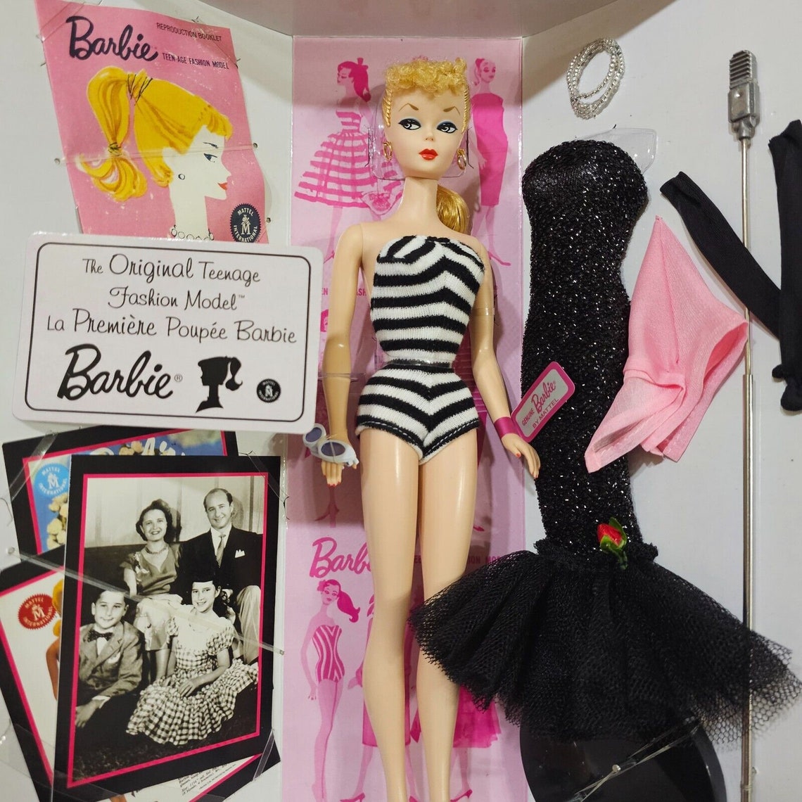2008 New 50th Anniversary Barbie Doll 1959 Vintage 50s Striped Swimsuit ...