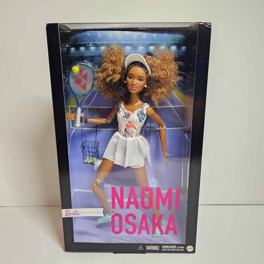 Naomi Osaka Doll 11.5" Barbie Role Models-curly Hair Tennis Dress Shoes ...