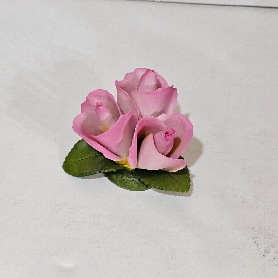 KAISER Capodimonte Pink Porcelain Roses Bouquet Table Figurine Setting ...