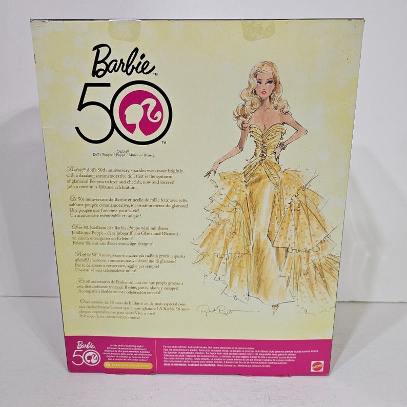 RARE 50th Anniversary Barbie Glamour Doll Gold 2008 Mattel P9070 NRFB ...