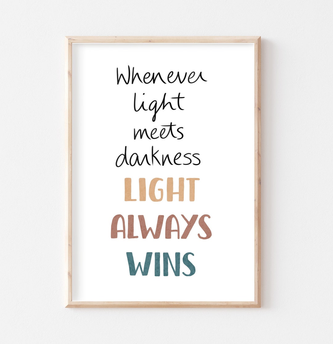 Poster "light Always Wins" Art Print A4 Saying Serenity Confidence ...