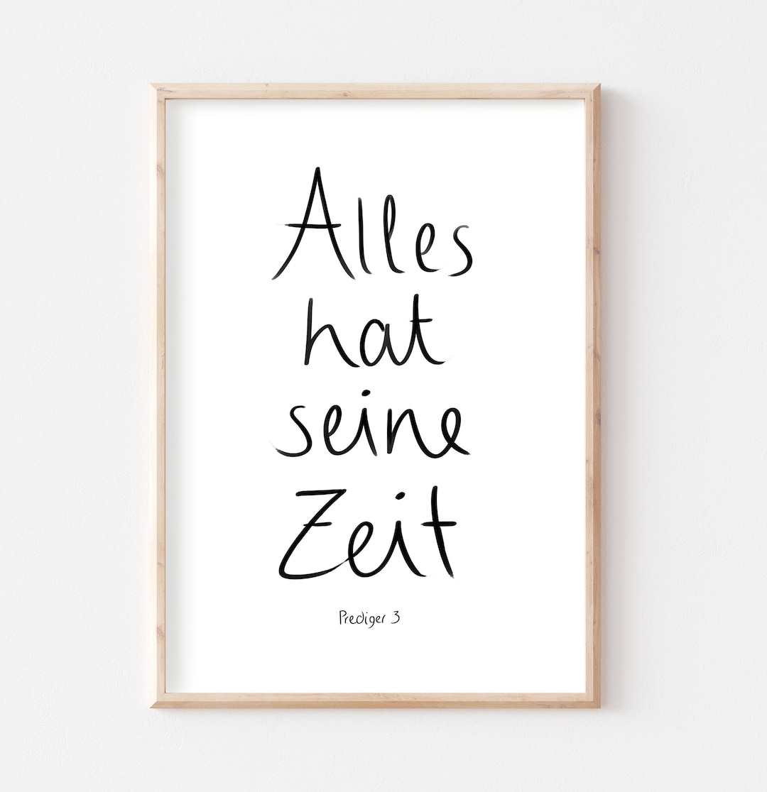 Poster "everything Has Its Time" A4 Poster Biblical Saying Courage ...