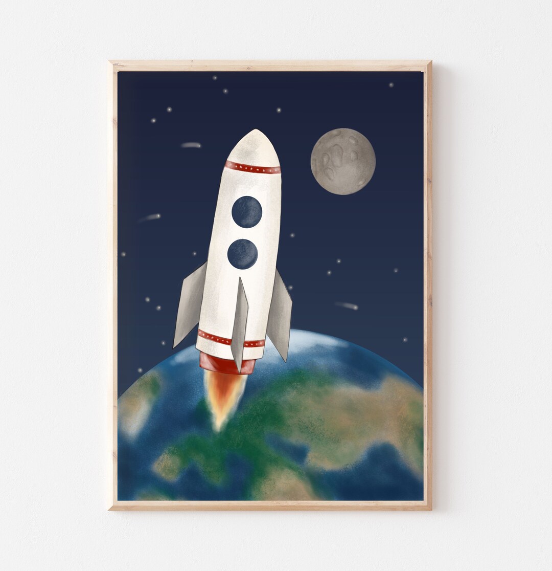 Poster Rocket Space A3 A4 Poster Children's Room Poster Children Poster ...