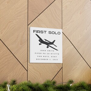 Personalized First Solo Flight Canvas | Private Pilot Gift | Piper ...