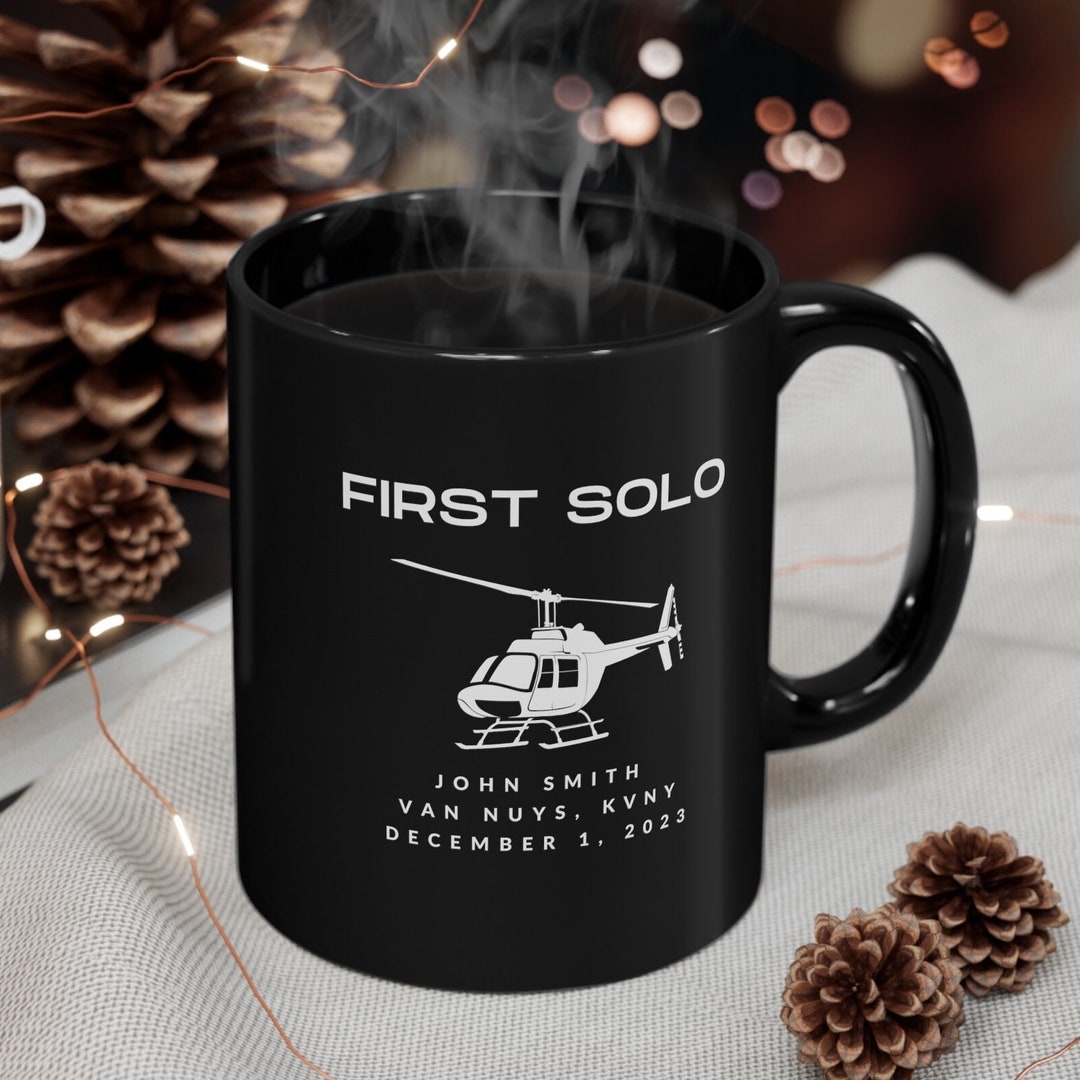 Personalized First Solo Mug | Helicopter Pilots | Congratulations Gift ...