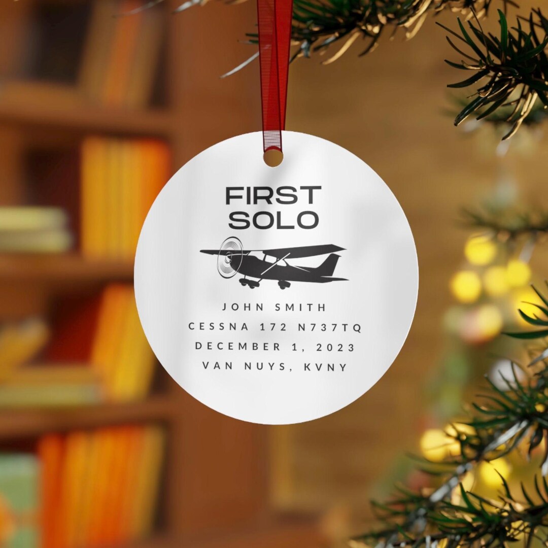 Personalized First Solo Flight Ornament: Aviation Christmas Tree ...