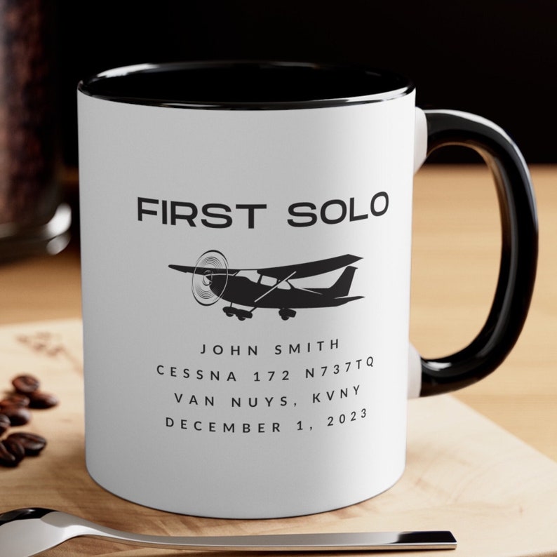 Personalized Cessna Pilot Mug Private Pilot First Solo Flight Student ...