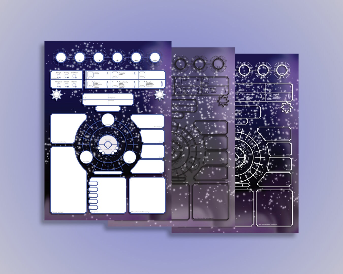 Dnd Astral Character Sheet Set Multicolor, Fantastical, Printable Sheet ...