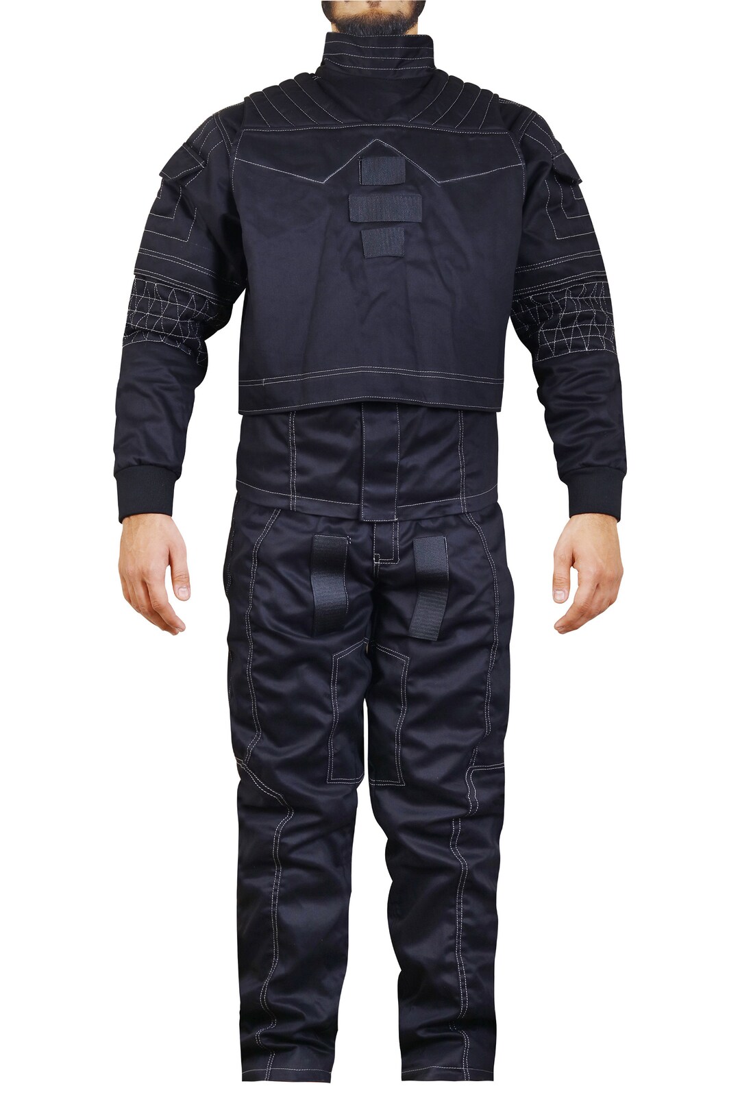 Handmade Bounty Hunter Mandalorian Black Star War Custom Flight Suit ...