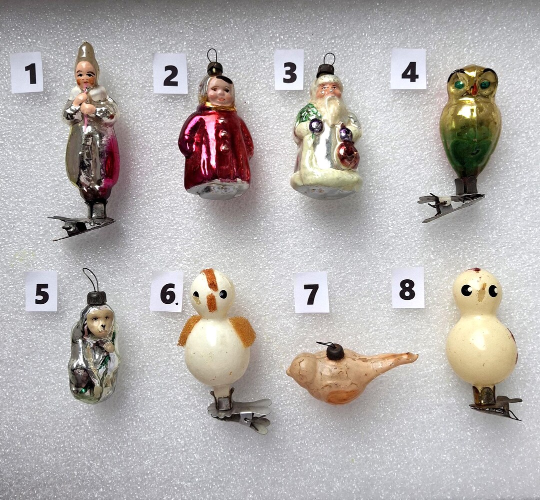 Set 55 - Vintage USSR Soviet Glass Xmas Christmas Ornaments – 1970s-80s ...