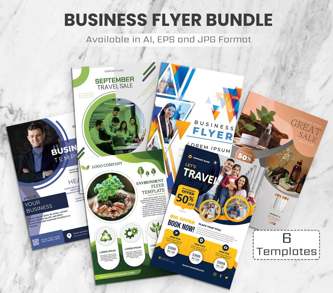 Bundle of 6 Editable Flyer Marketing Template, Premade Flyer Template ...