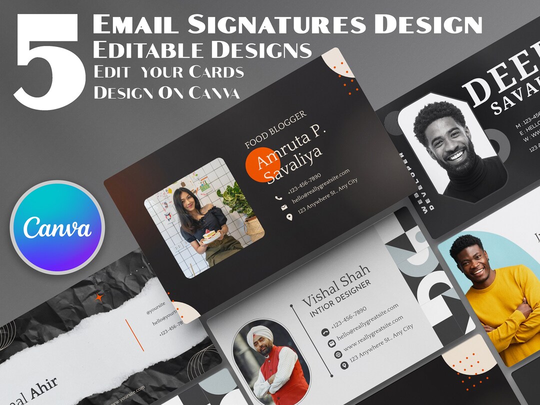 Personal Business Card Template Bundle, Editable Visiting Cards, Canva ...