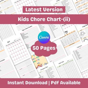 Smart Kids Chore Chart Bundle 2, Fun & Motivational Printable Charts to ...