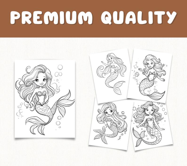 300 Mermaid Coloring Pages Bundle | Magical Fun for Kids, Magical ...