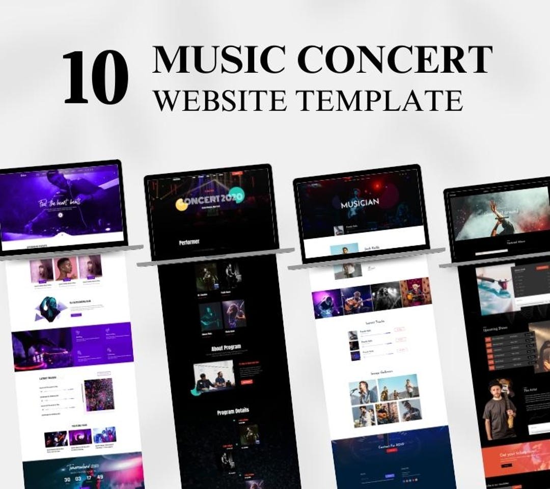 Rocking Music Concert Website Templates: 10 HTML Themes Bundle, Music ...