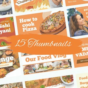 60 Youtube Food Vlogger Channel Branding Kit, Canva Editable Food ...