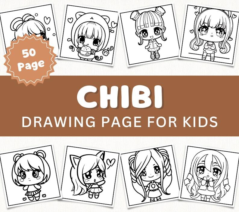 50 Chibi Girl Drawing Pages Bundle | Perfect for Creative Fun & Art ...