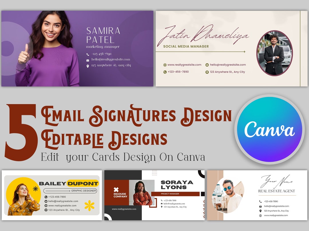 Canva Editable Email Signatures Design, Bundle of Email Signature ...