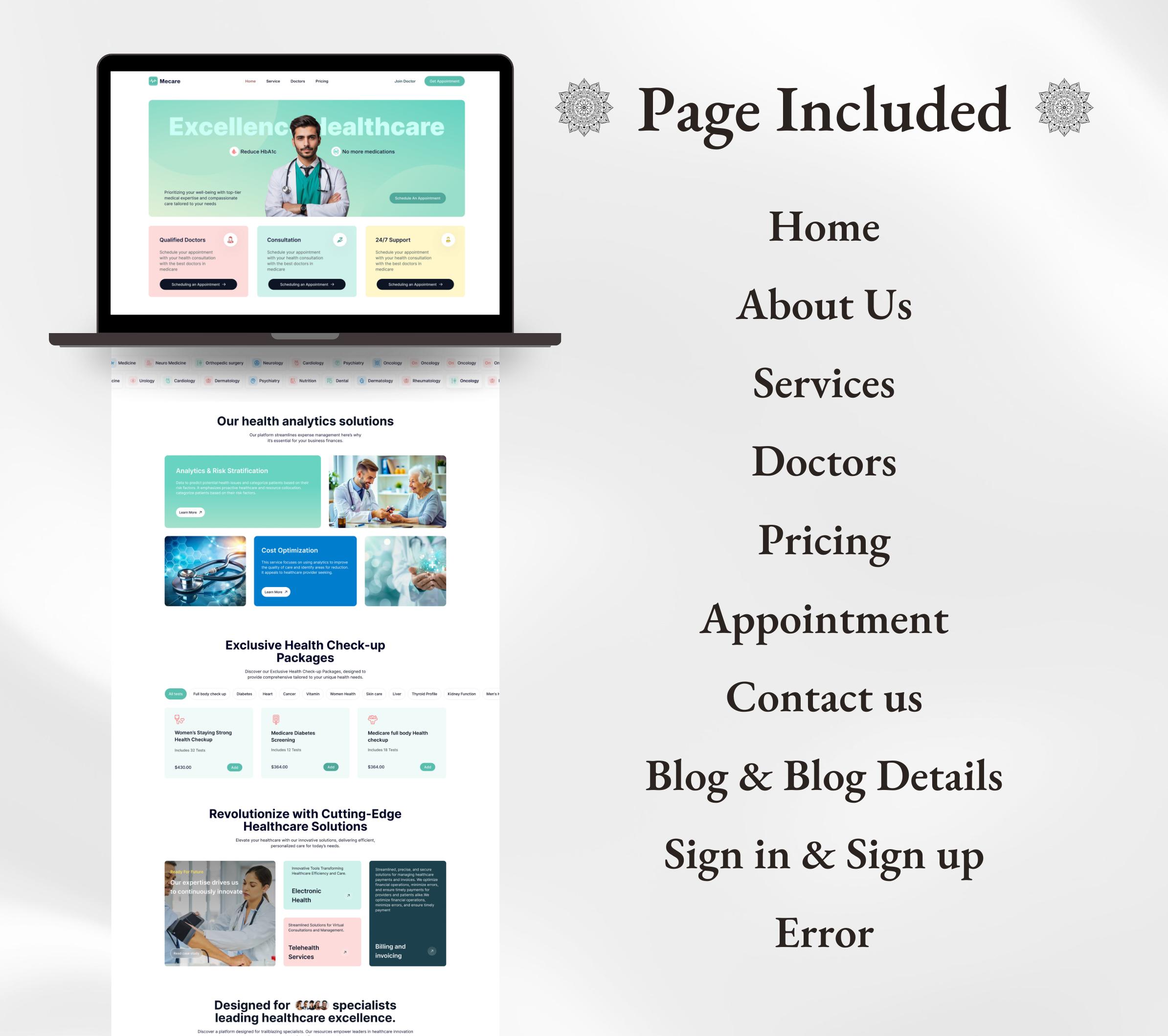Medical Figma Template, Figma Templates for Hospital, Healthcare, Figma ...