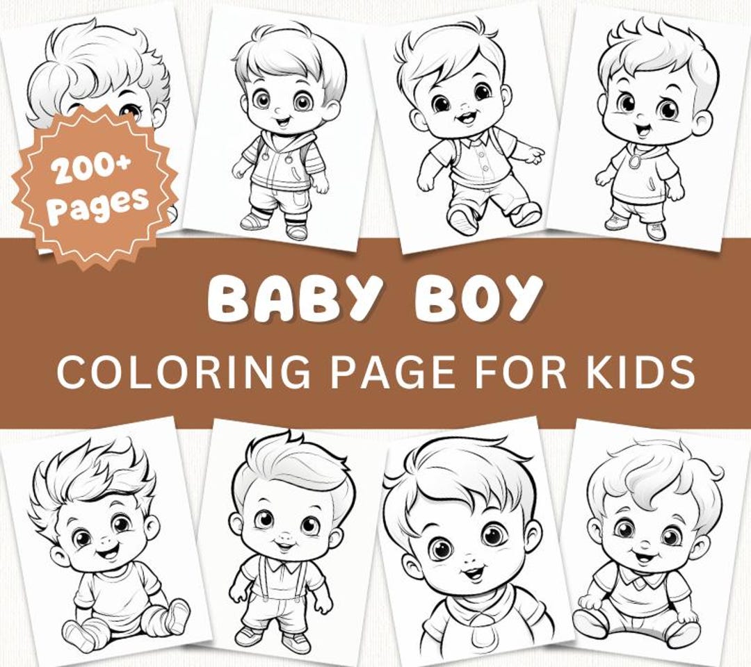200+ Baby Boy Coloring Pages Bundle | Perfect for Creative Fun & Early ...