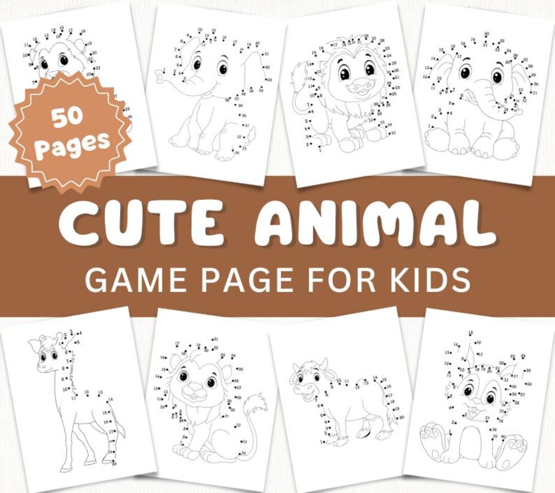 50 Cute Animal Game Pages Bundle | Perfect for Kids’ Fun & Learning ...