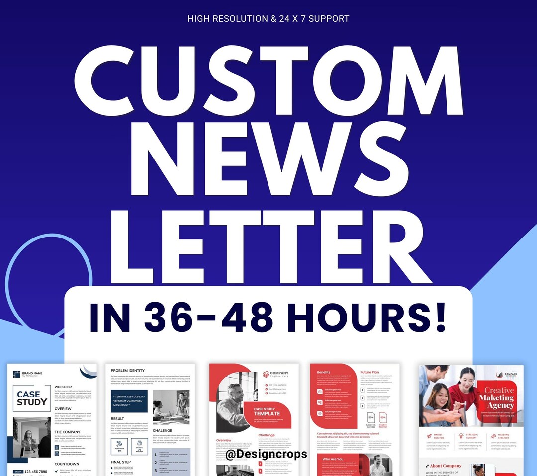 Custom Newsletter Design: Personalized Email Template (PDF & JPG Files ...