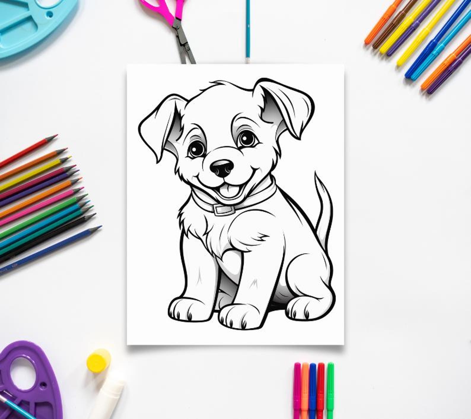 100 Cute Baby Dog Coloring Pages Bundle for Kids | Fun & Educational ...