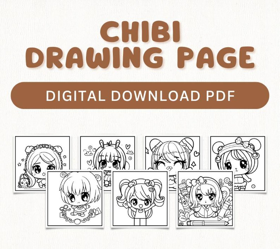 50 Chibi Girl Drawing Pages Bundle | Perfect for Creative Fun & Art ...