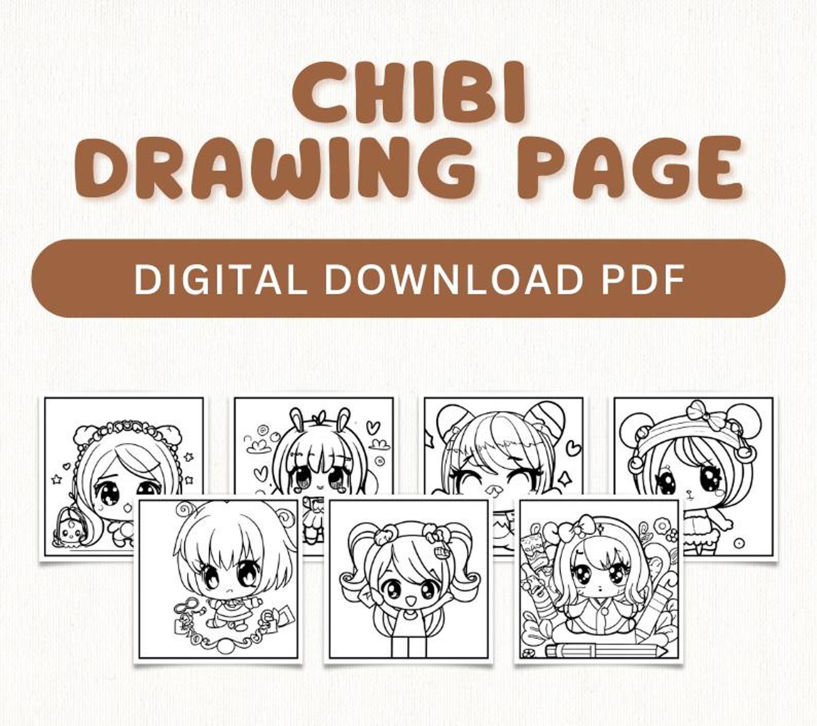 50 Chibi Girl Drawing Pages Bundle | Perfect for Creative Fun & Art ...