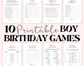Printable Birthday Party Game for Boys - Etsy