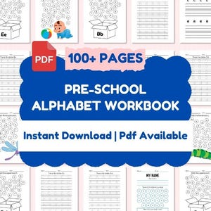 Pre-school Alphabet Workbook | 100 Fun & Educational PDF Pages for Kids ...