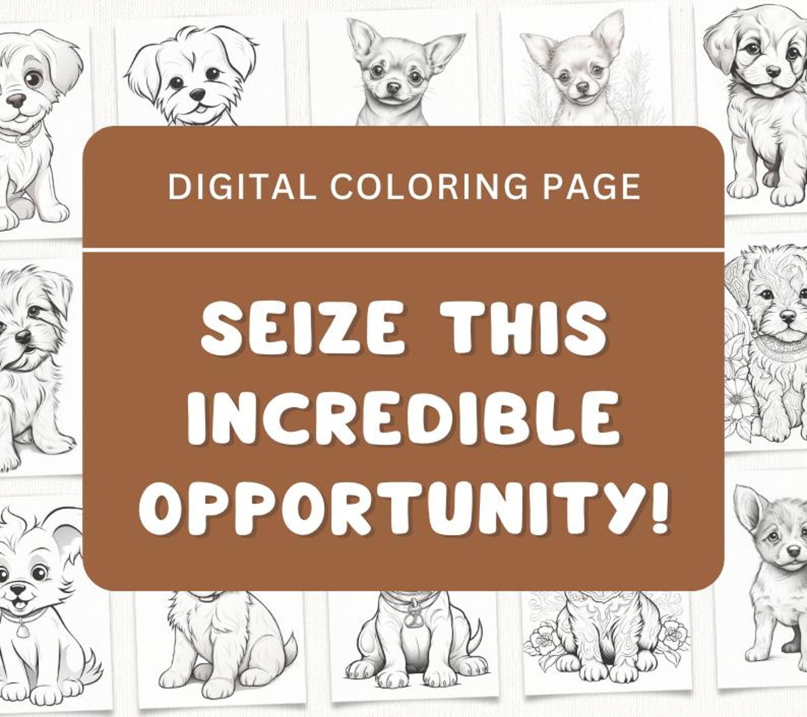 100 Cute Baby Dog Coloring Pages Bundle for Kids Fun & Educational ...
