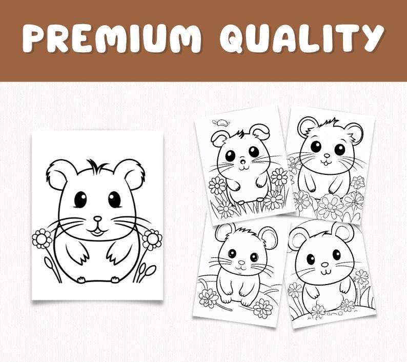 200 Adorable Hamster Coloring Pages Bundle for Kids | Fun & Engaging ...