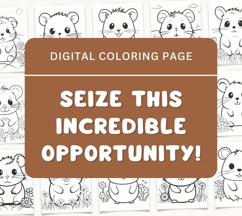 200 Adorable Hamster Coloring Pages Bundle for Kids | Fun & Engaging ...