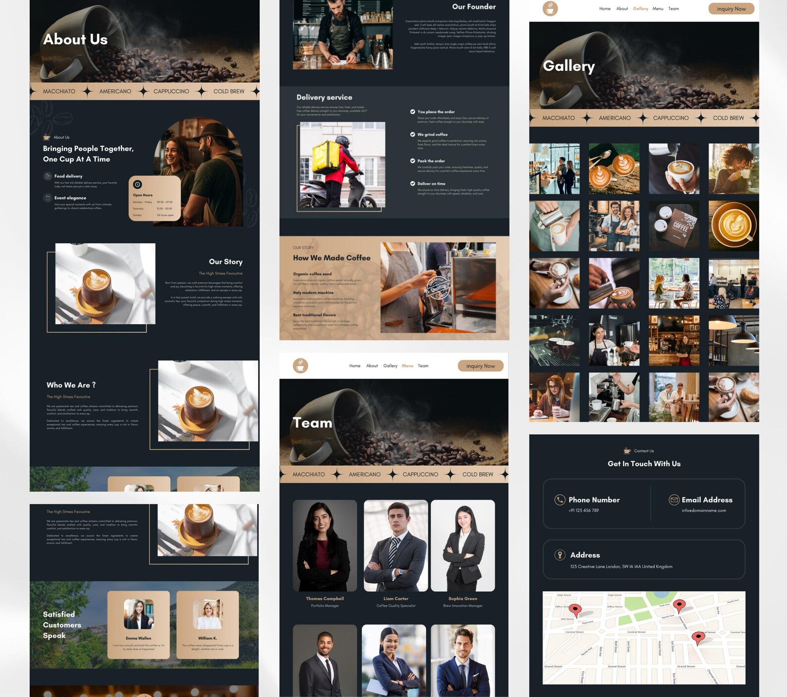 Coffee Shop Website Template, Coffee Website, Canva Website Template ...