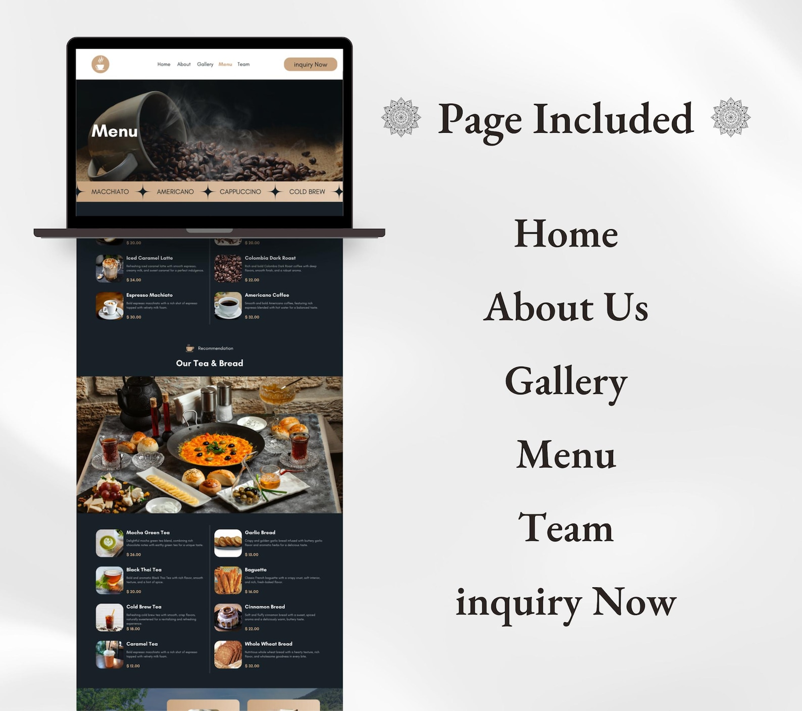 Coffee Shop Website Template, Coffee Website, Canva Website Template ...