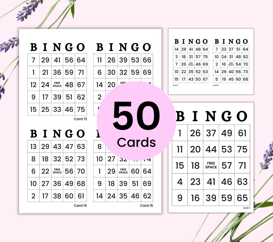 Bingo Game With Unique Cards, Bingo Cards Pdf Download, Jumbo Bingo ...